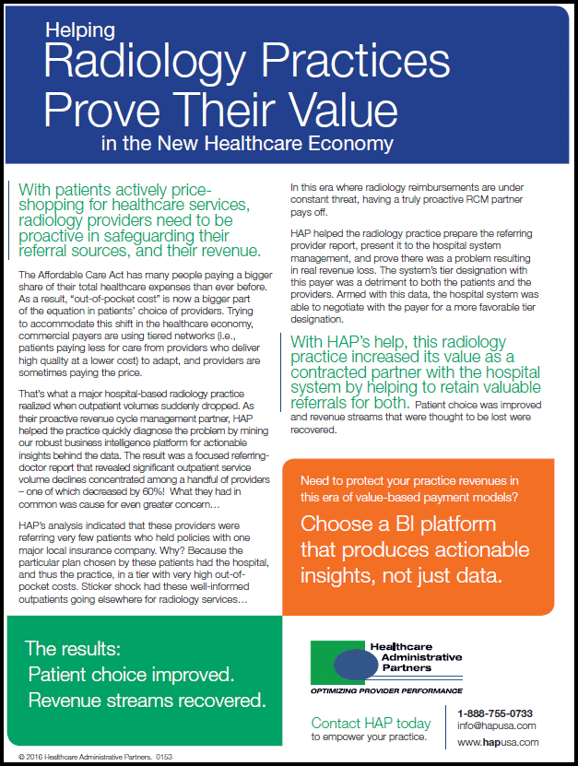 Helping Radiology Practices Prove Their Value in Consumer Driven Healthcare